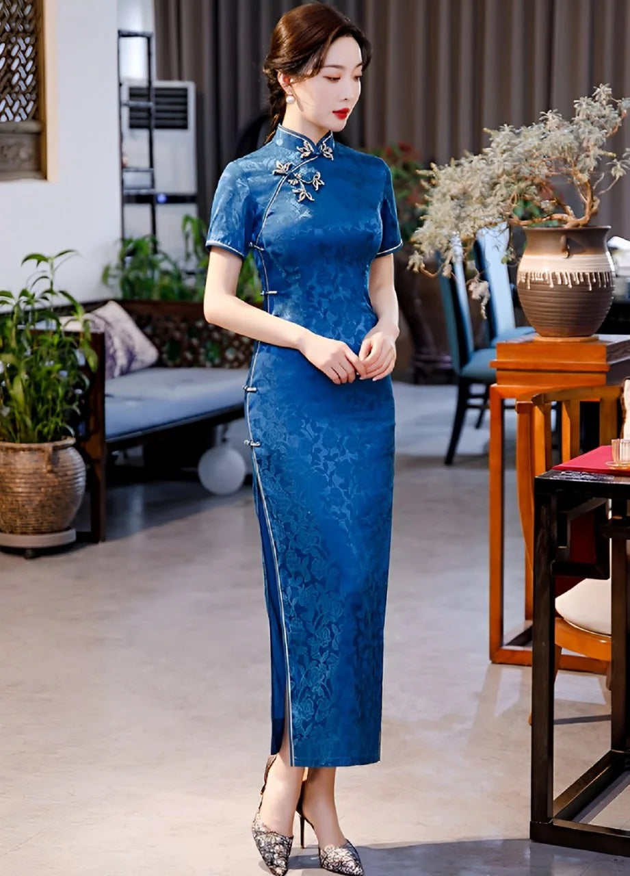 Blue Traditional Chinese Qipao | Cheongsam Dress