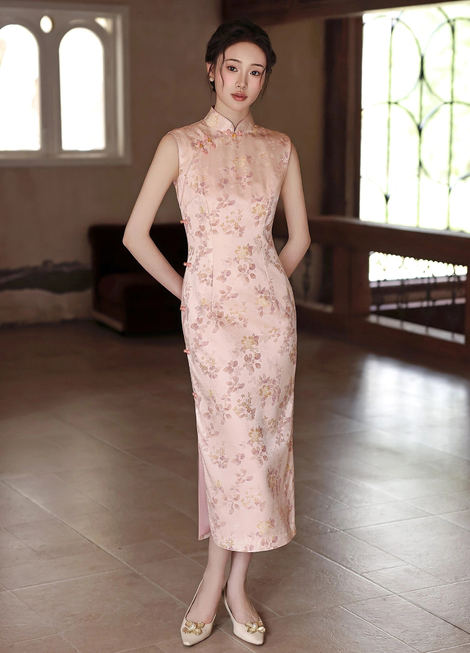 Long Pink Qipao | Cheongsam Dress