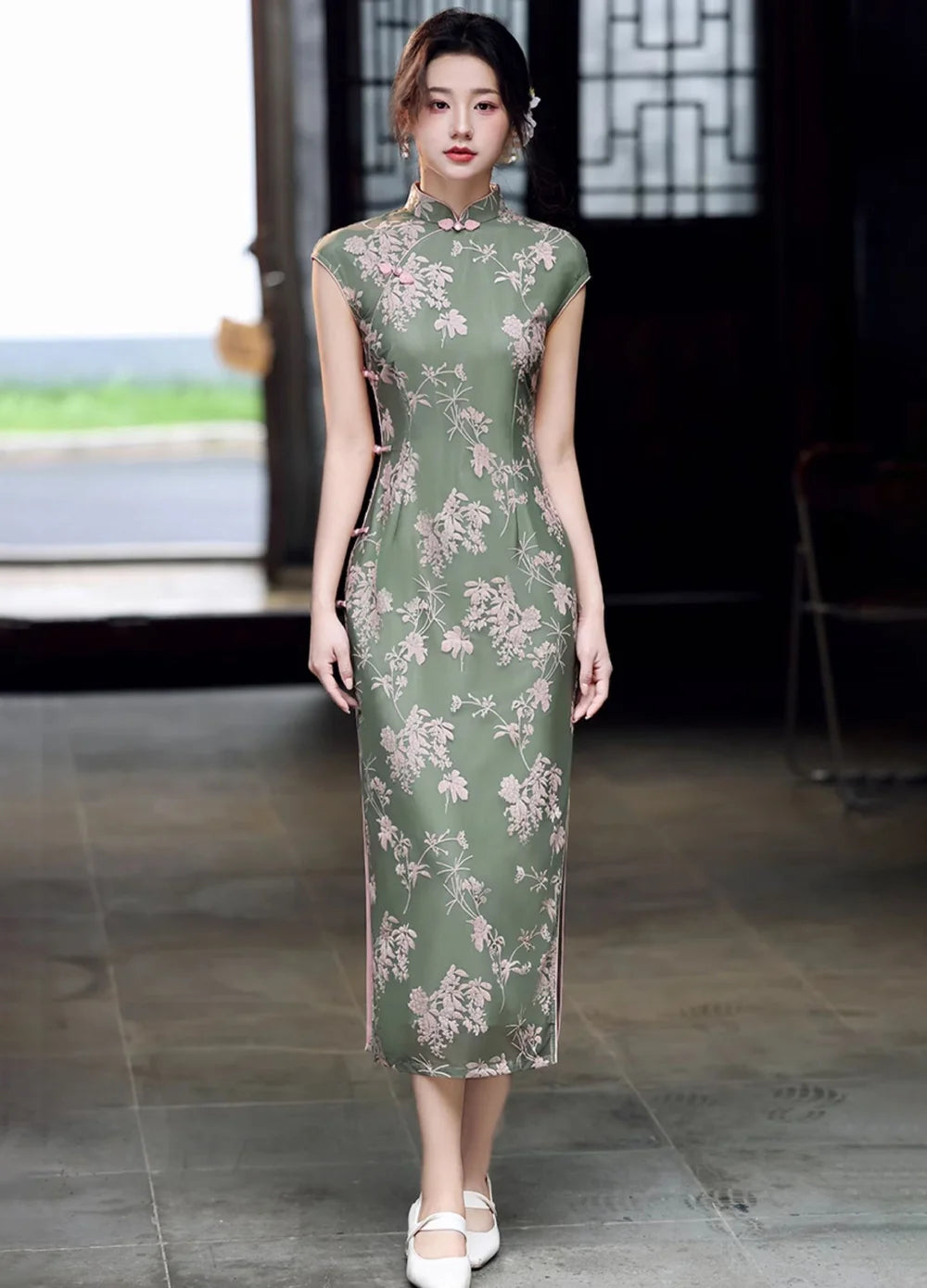 Modern Green Qipao | Cheongsam Dress